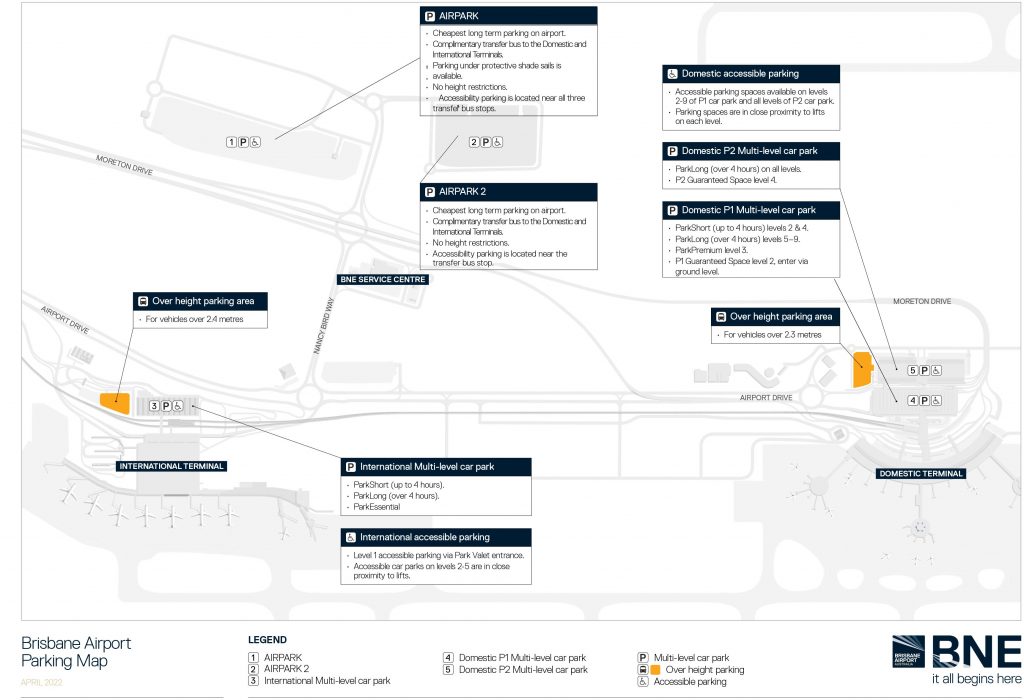 Parking Brisbane International Airport map BNE